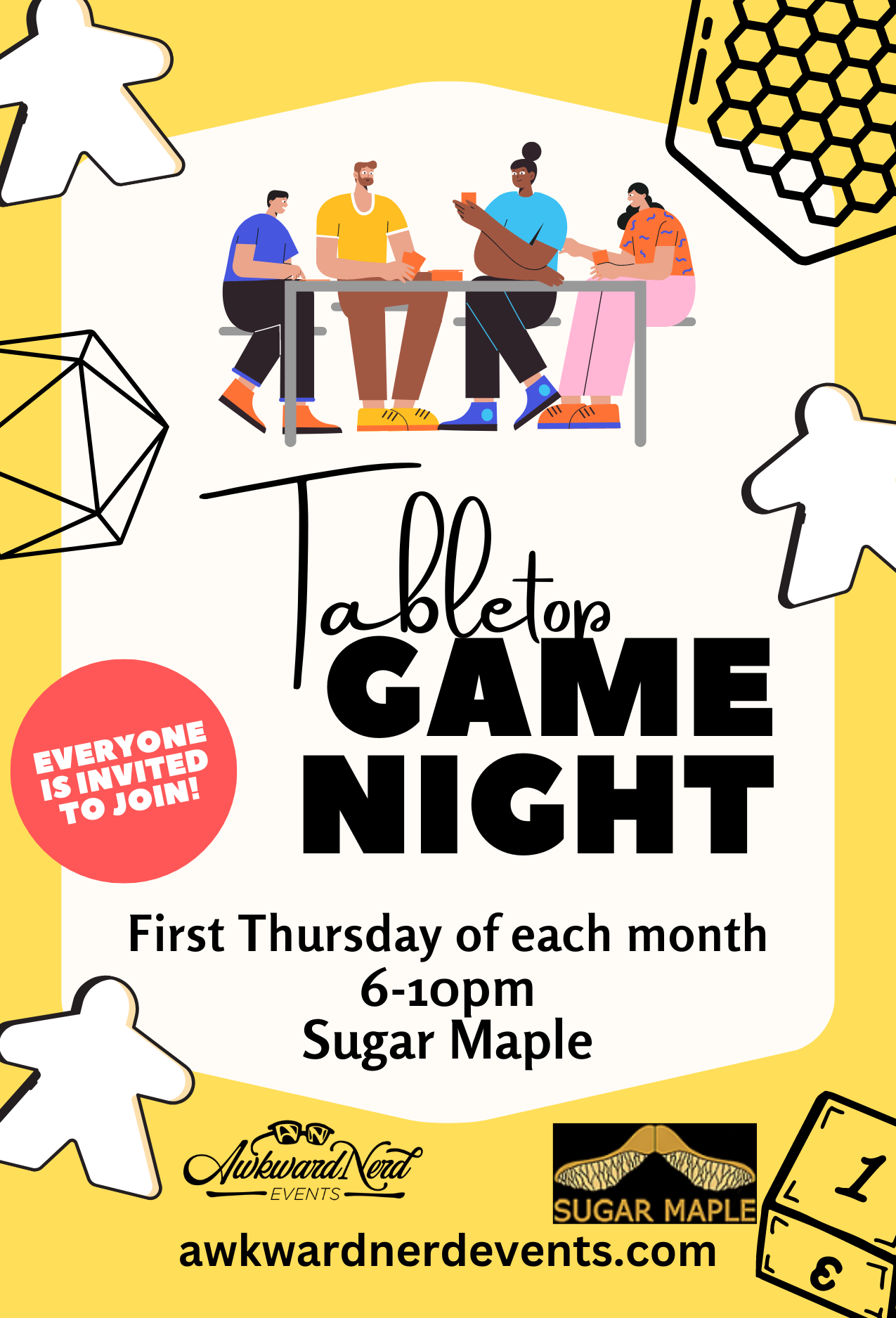 Monthly Game Night – Awkward Nerd Events